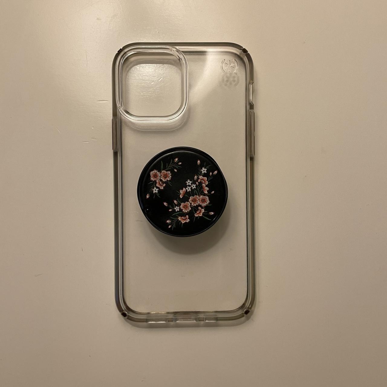 clear iphone 12 case with mirror popsocket like new... - Depop