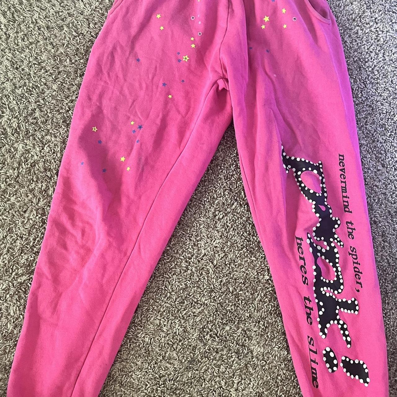 Pink Spider sweatpants - Depop