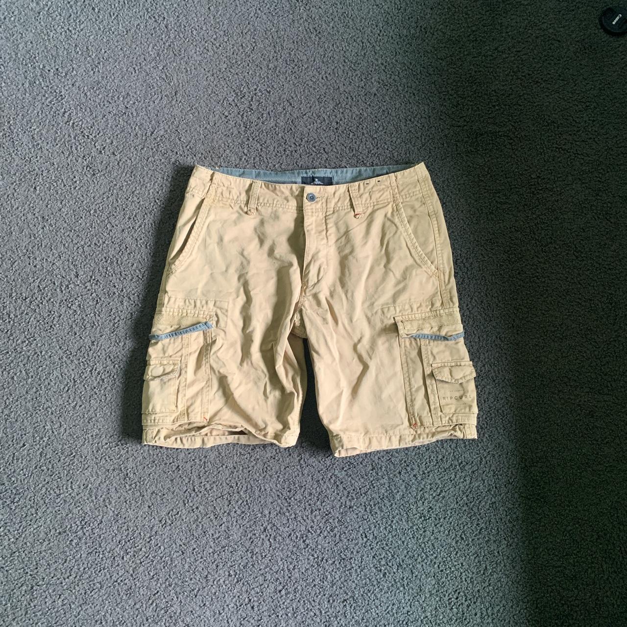 BEIGE RIPCURL CARGO JORTS baggy sorta fit worn like... - Depop