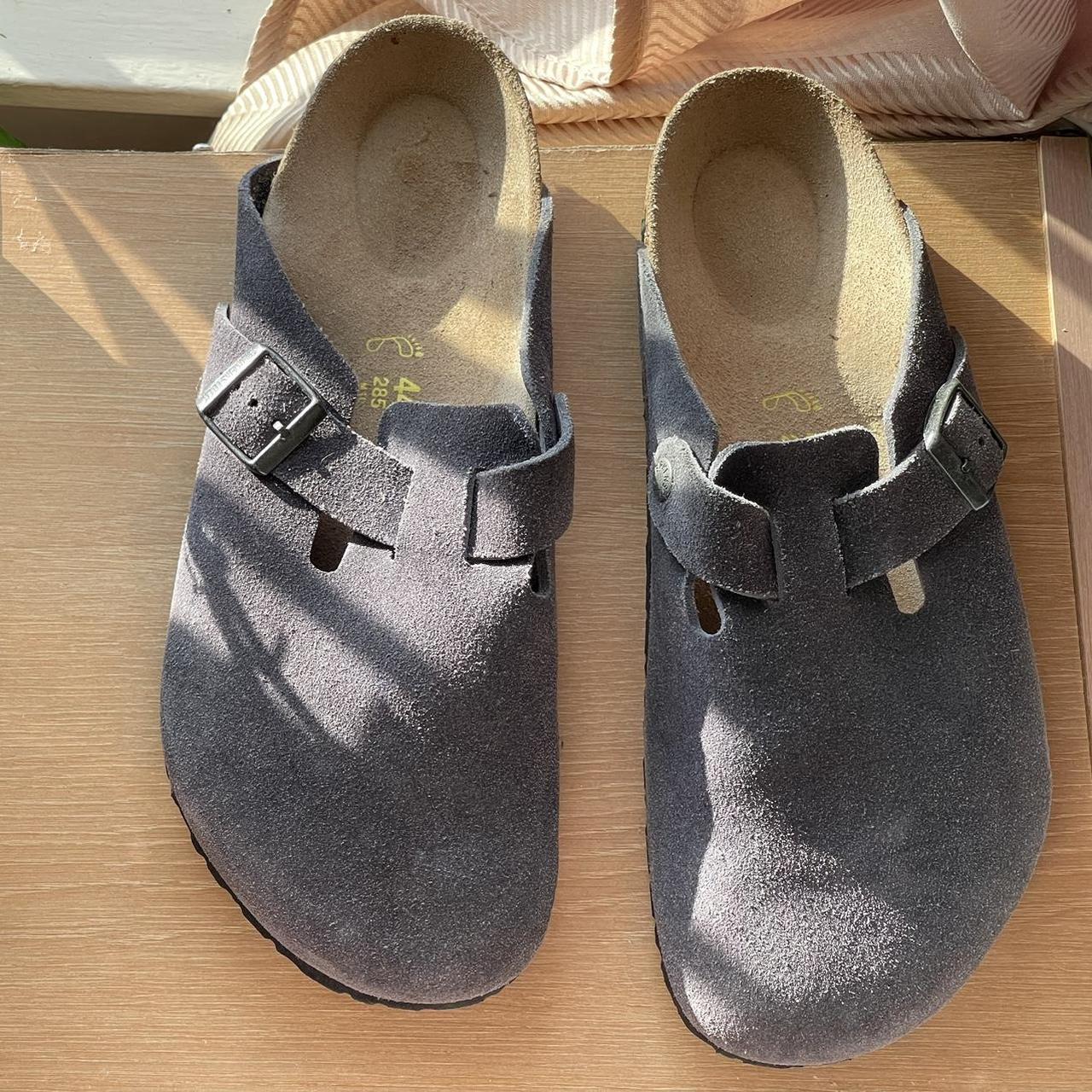 Birkenstock Boston Suede Clog size 44 Iron... - Depop