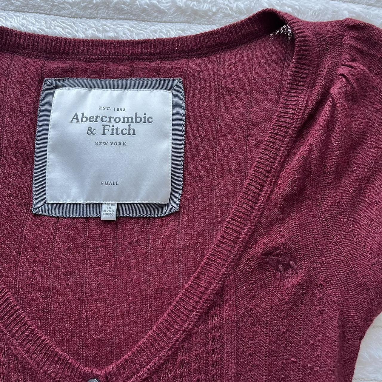vintage red abercrombie and fitch knitted henley... - Depop