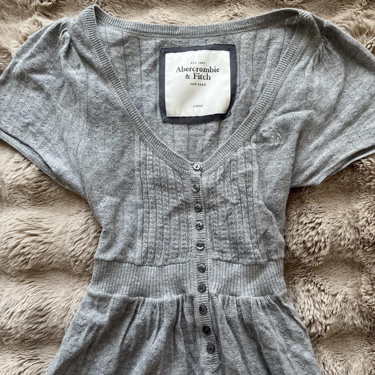 vintage abercrombie and fitch henley button babydoll... | Depop