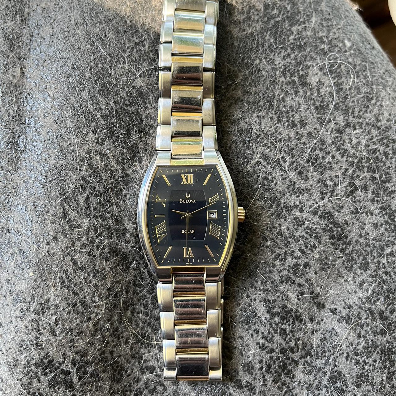 Bulova Solar Stainless Steel With Gold Accent Mens... - Depop