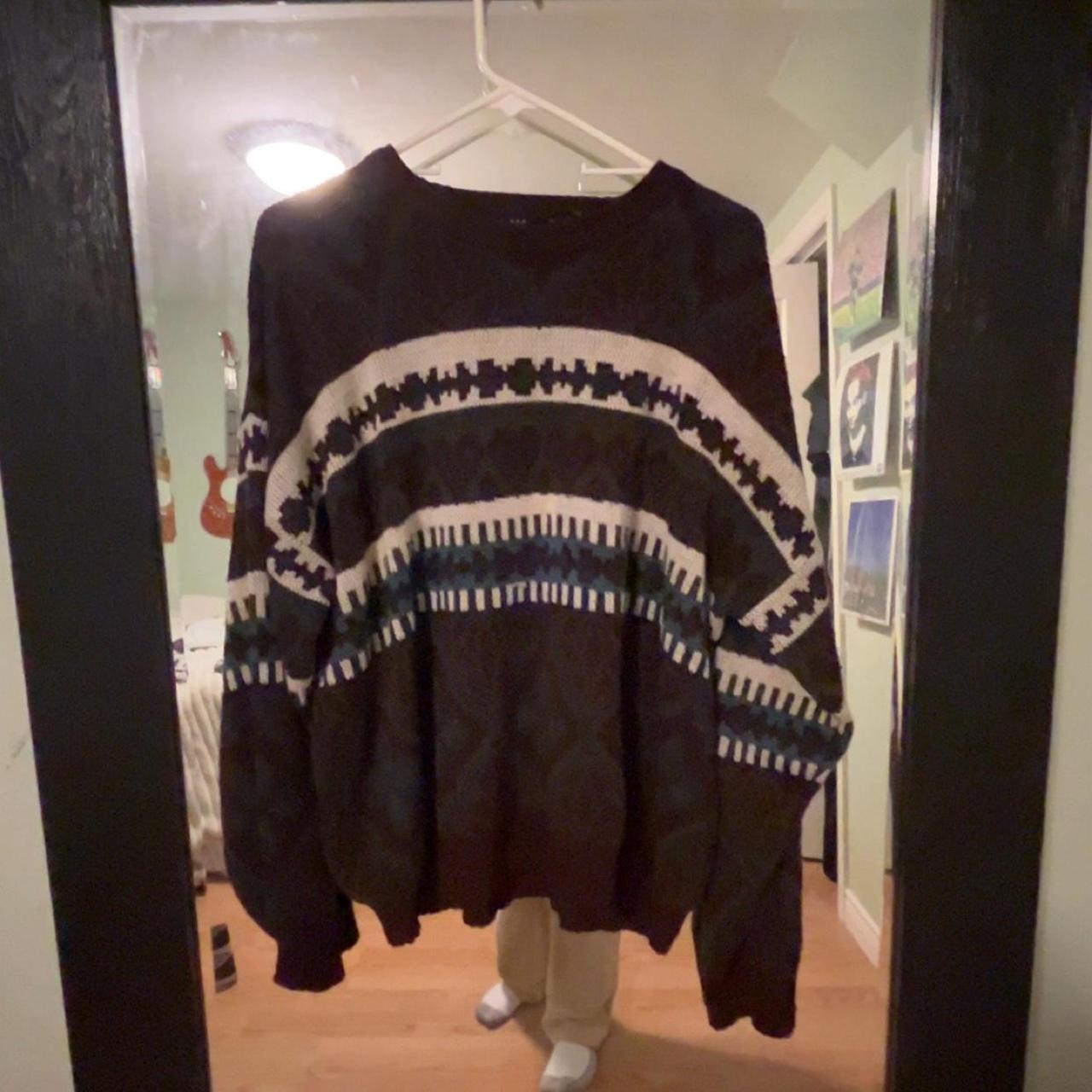 Vintage Grunge Midwest Emo type Grandpa Knit Sweater... - Depop
