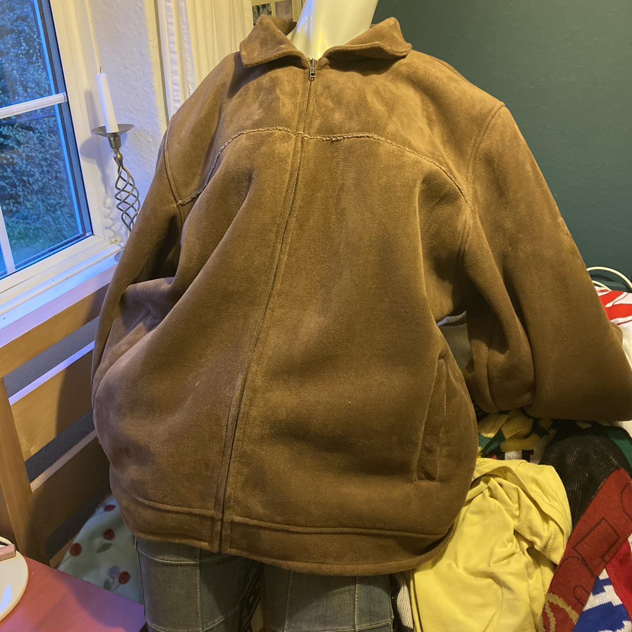 Vintage Trader Jeans Suede Jacket with fleece inner.... - Depop