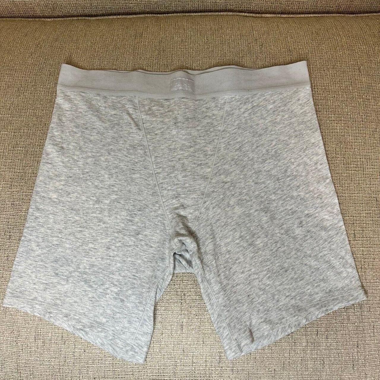 SKIMS Boyfriend Boxer Shorts Light Heather Grey Soft... - Depop