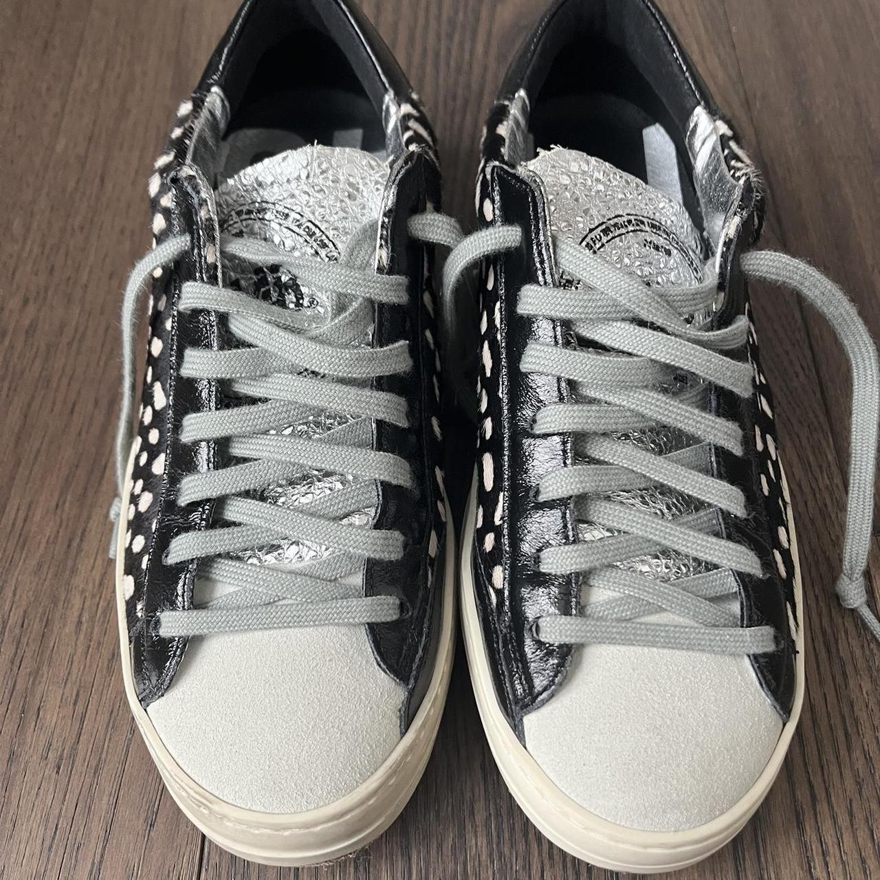 P448 Women's Black and White Trainers | Depop