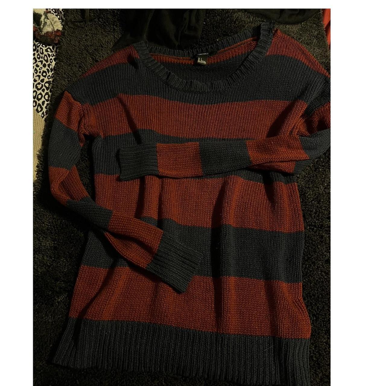Dark blue and red striped THIN sweater ! From... - Depop