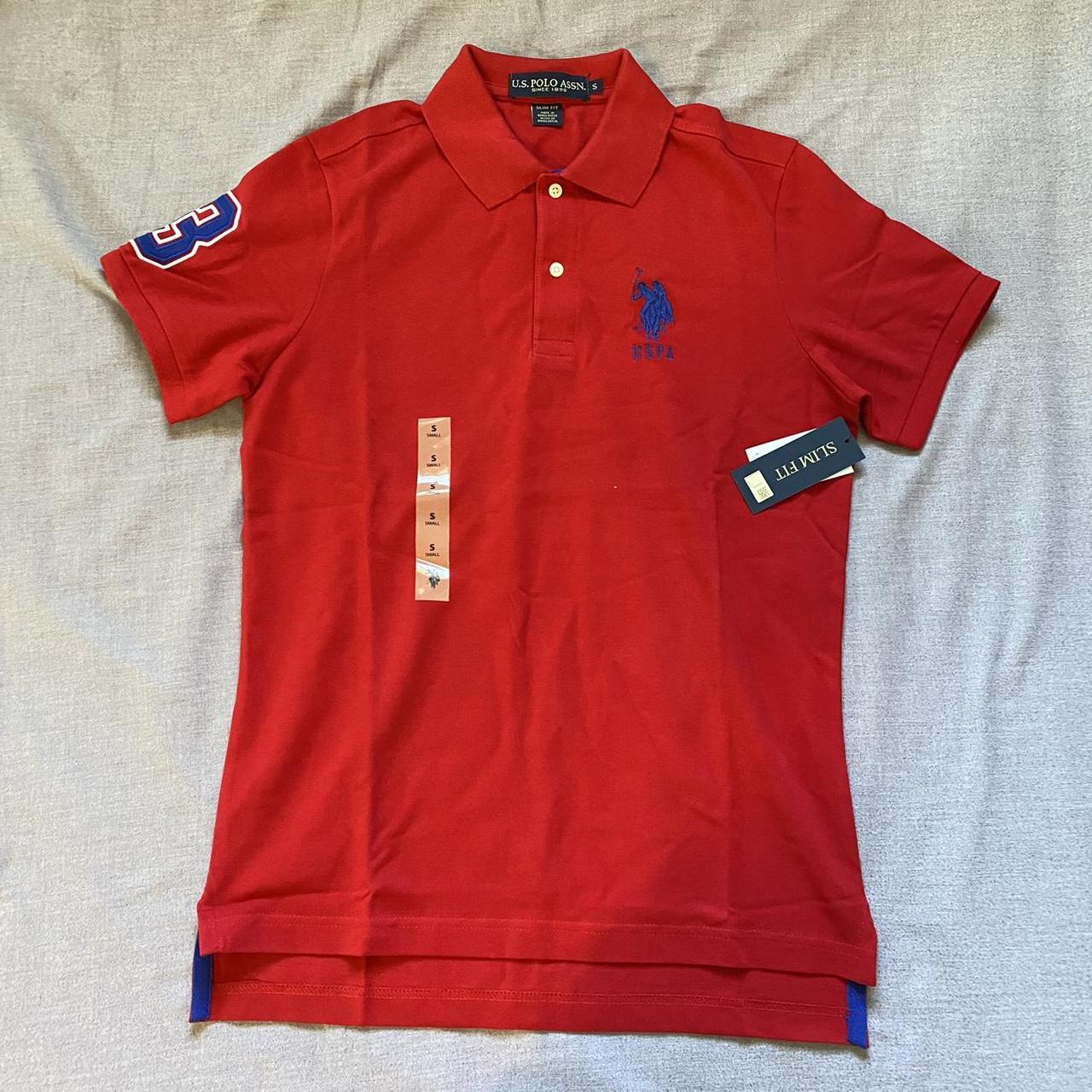 USPA polo shirt tag size s, “slim fit”, “3” patch... - Depop
