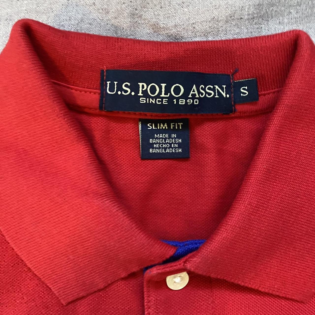 USPA polo shirt tag size s, “slim fit”, “3” patch... - Depop