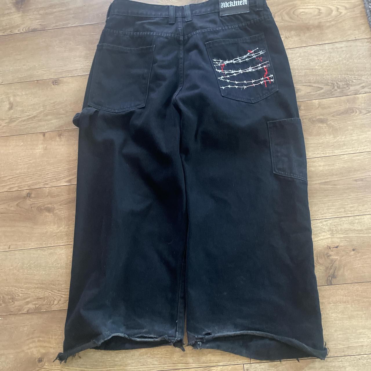 nickitten black barbed wire carpenters very baggy... - Depop
