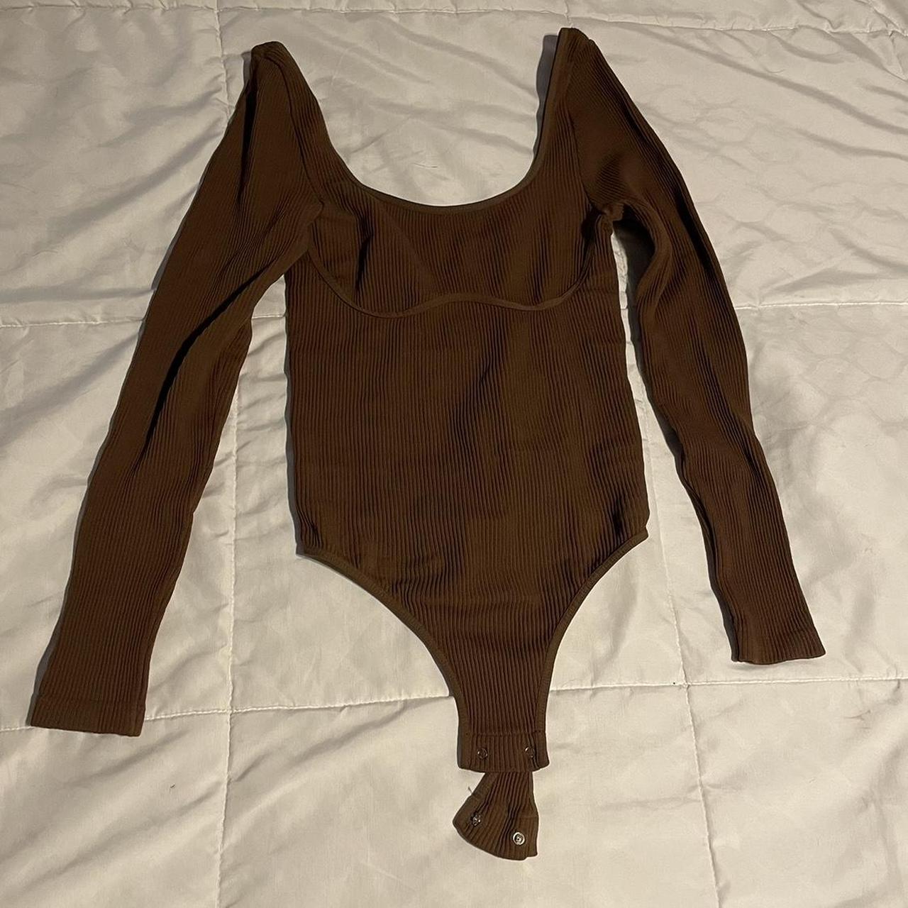 brown body suit no tags, never worn xs/s - Depop