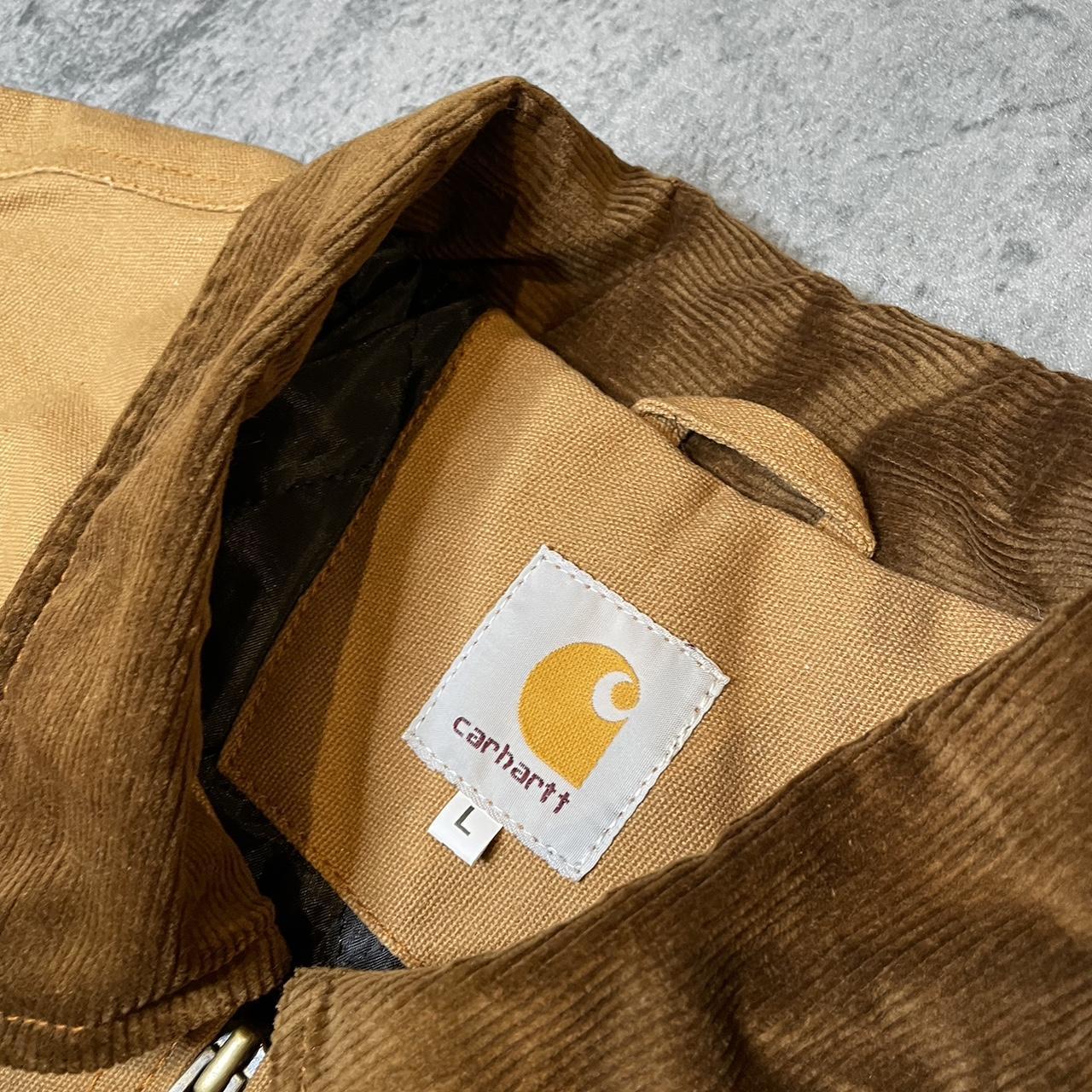 Carhartt rework Detroit jacket in tan and brown.... - Depop