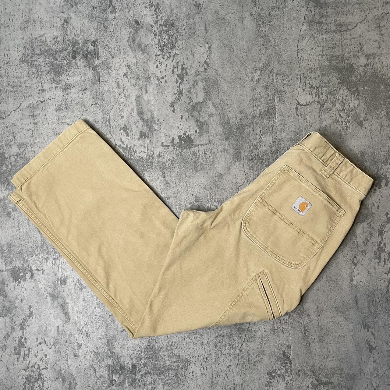 Carhartt cream carpenter Tan cargo pants 32 x 30... - Depop