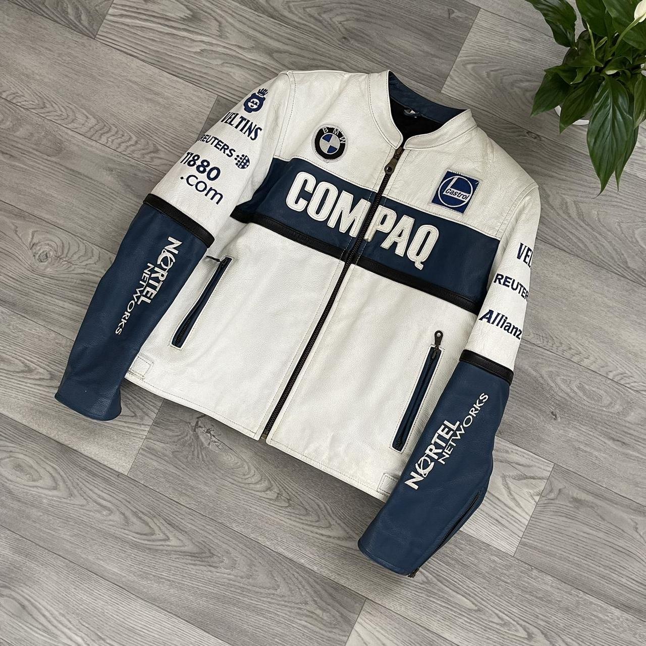 VINTAGE BMW LEATHER RACING JACKET FULLY EMBROIDERED... - Depop