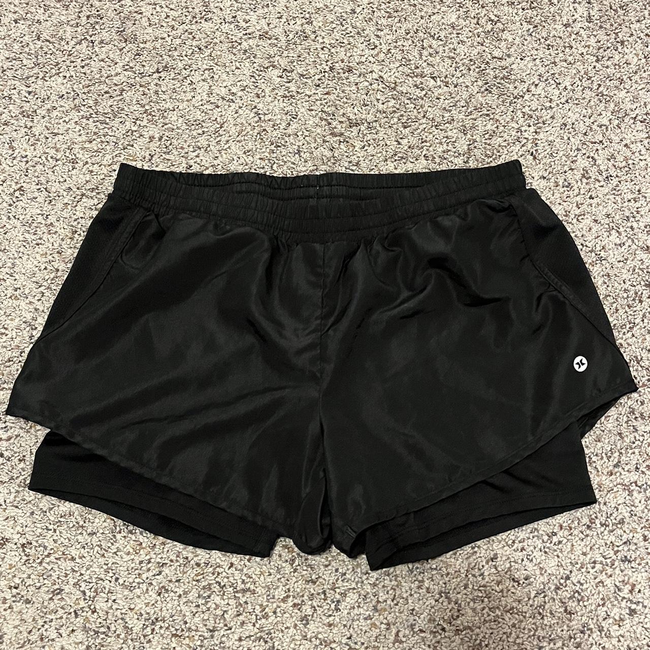 Black Workout Shorts with Spandex - Depop