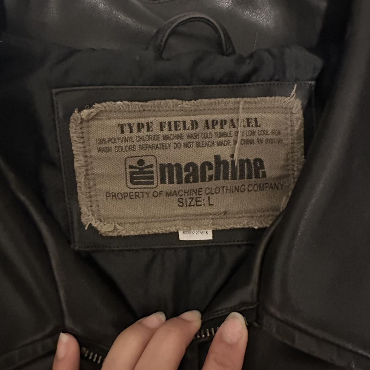 Leather like heavy weighted jacket Size large - Depop