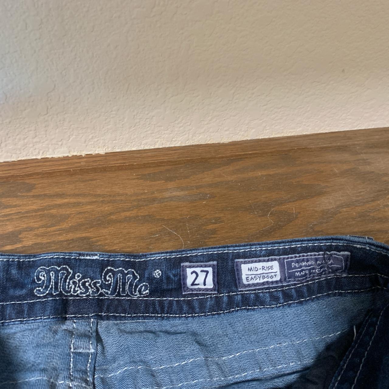 size 27 long blue jeans from miss me worn once,... - Depop