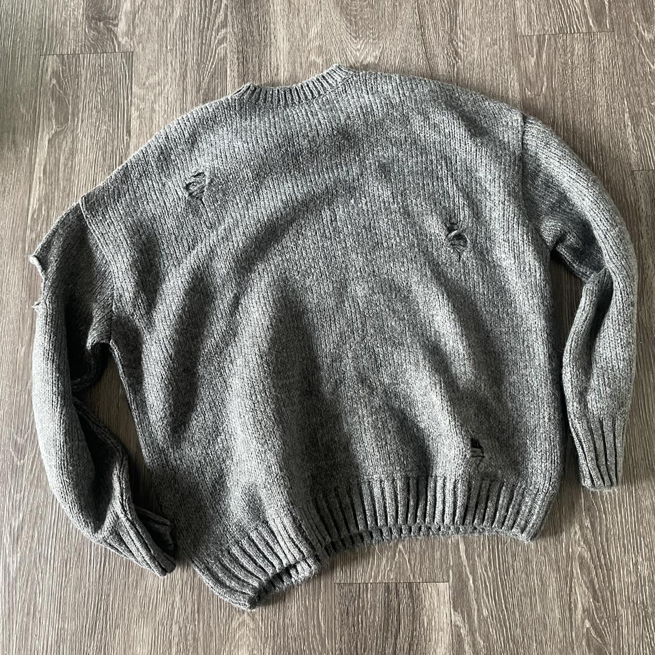 ASOS distressed sweater in grey Brand new with no... - Depop