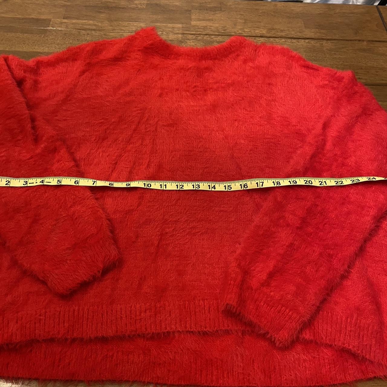 Walmart Time and Tru fuzzy red sweater. Elmo... - Depop