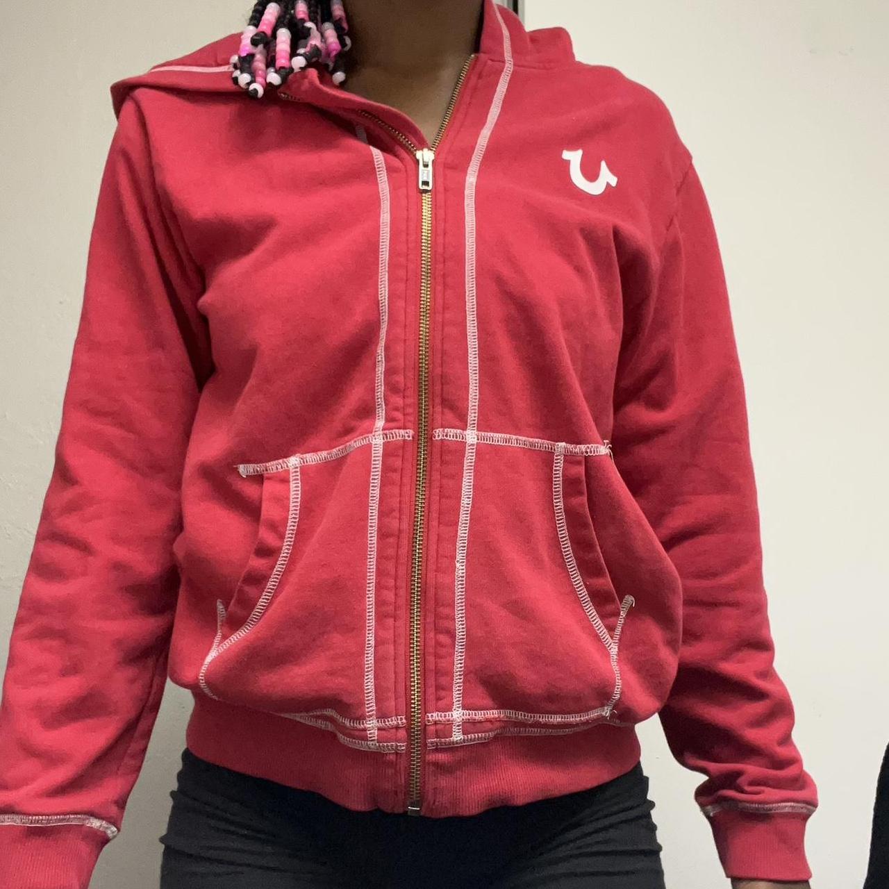 True Religion Red Jacket Kids Medium Womans Small... - Depop