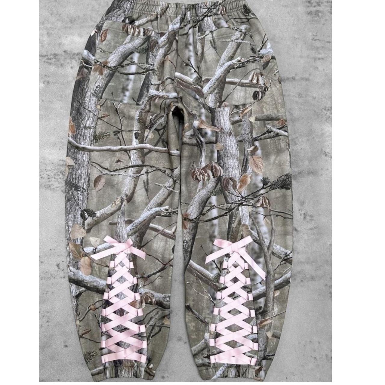 NAMED COLLECTIVE : camo pink ribbon sweatpants brand... - Depop