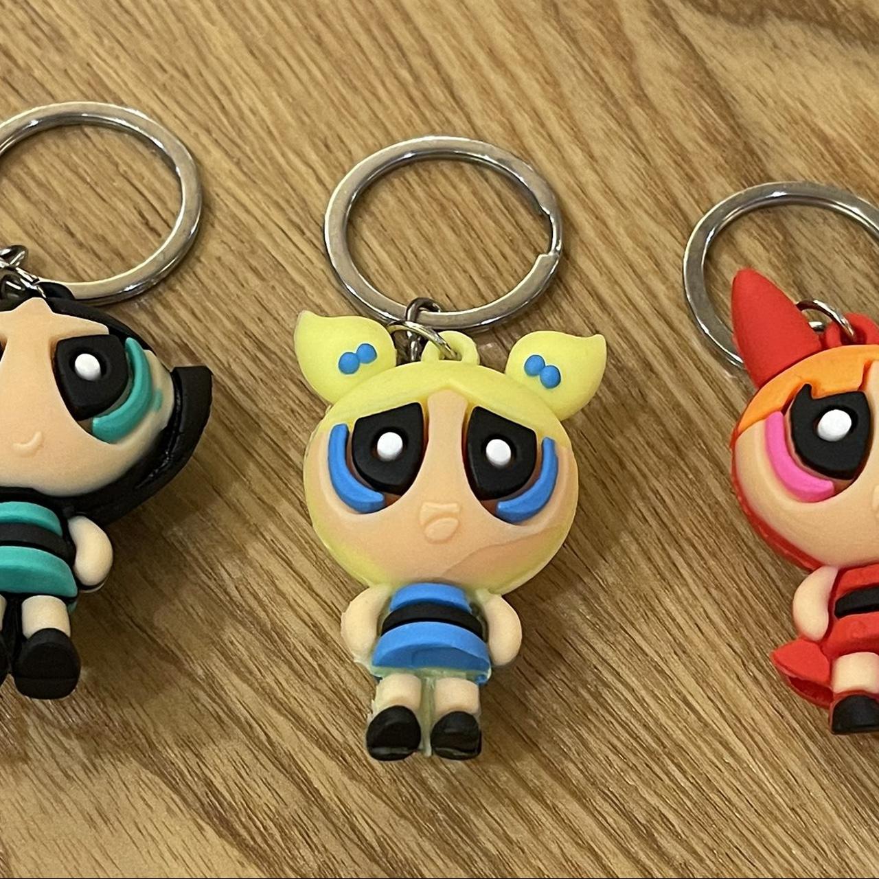Set of 3 Power Puff Girls Key Chain. Approx 1.5... - Depop