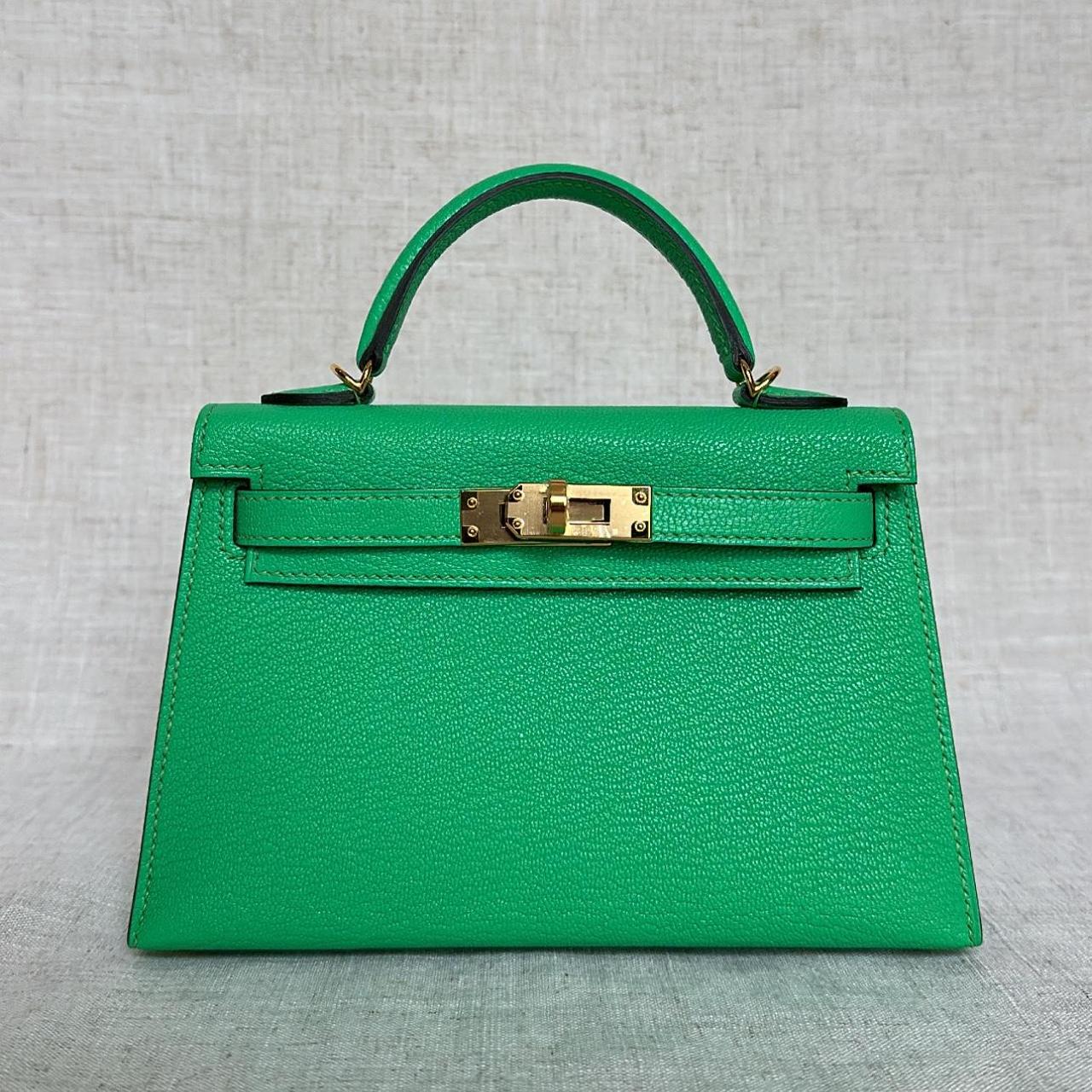 Hermès Mini Kelly 20 Vert Comic Chevre GHW B Stamp... - Depop