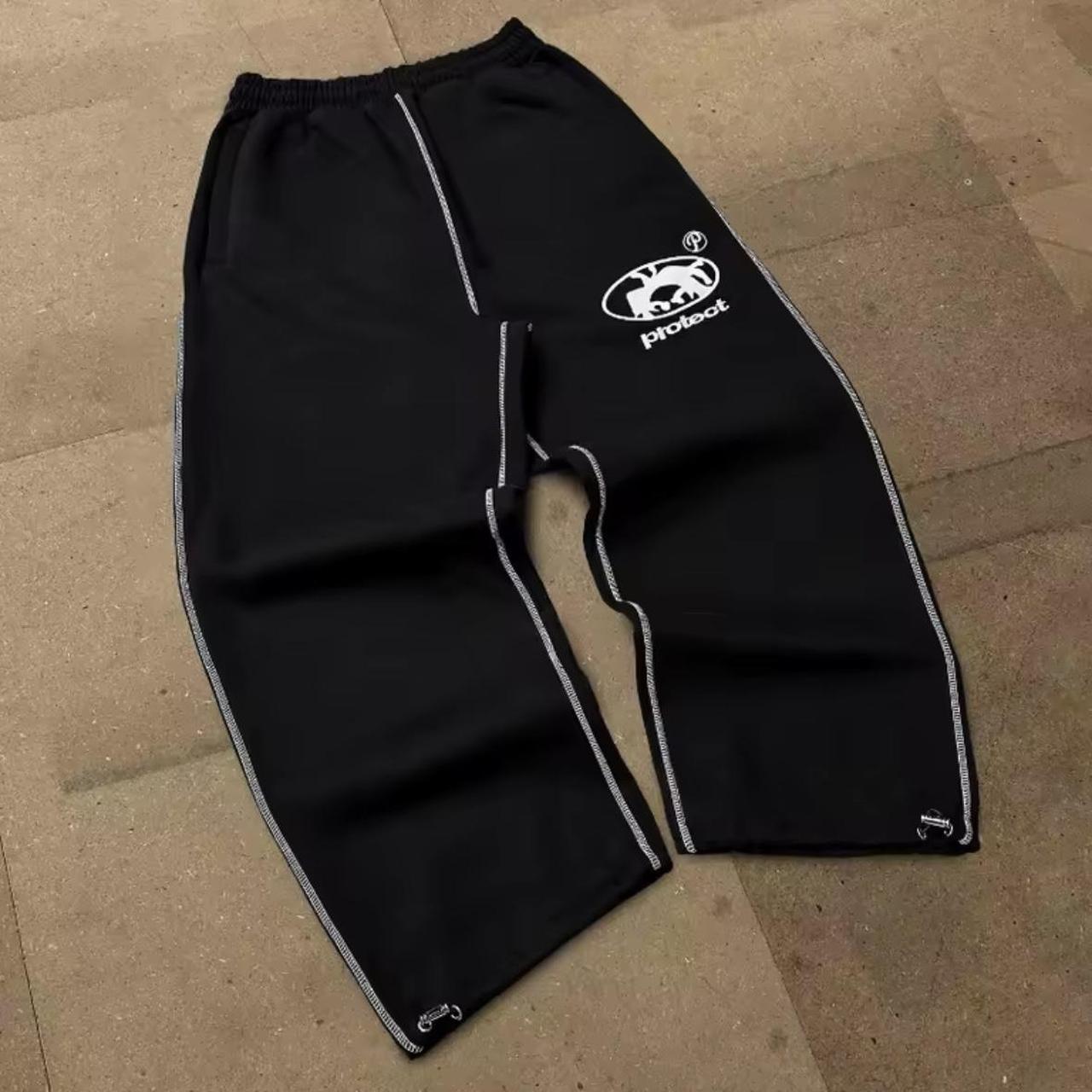 Protect black & grey sweatpants with a streetwear... | Depop