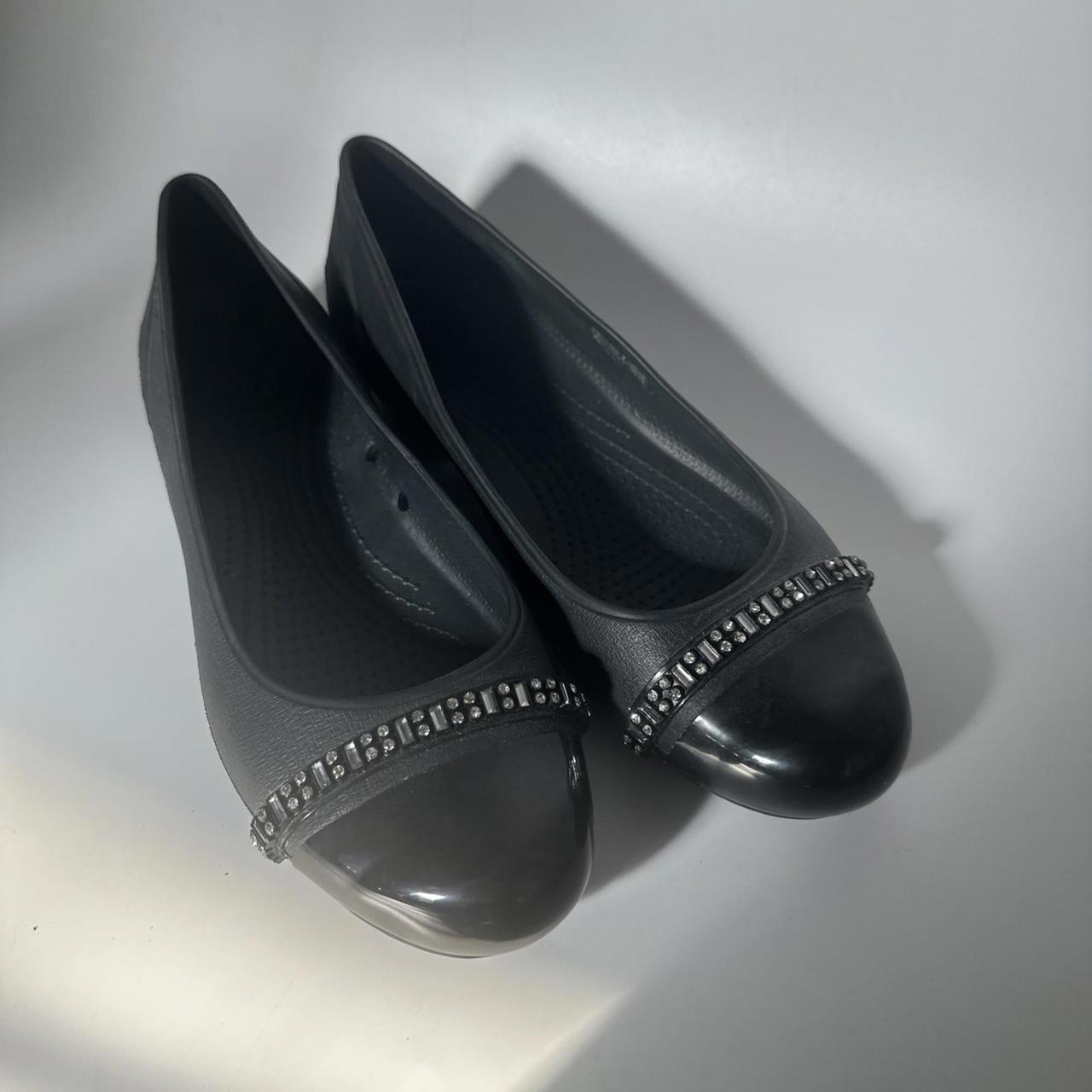 Crocs Women's Patent Cap Toe Rhinestone Casual Slip... | Depop