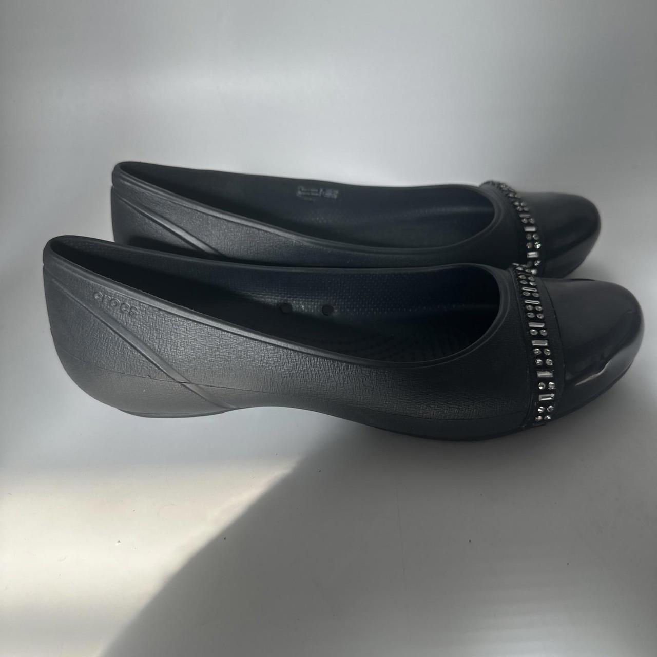 Crocs Women's Patent Cap Toe Rhinestone Casual Slip... | Depop