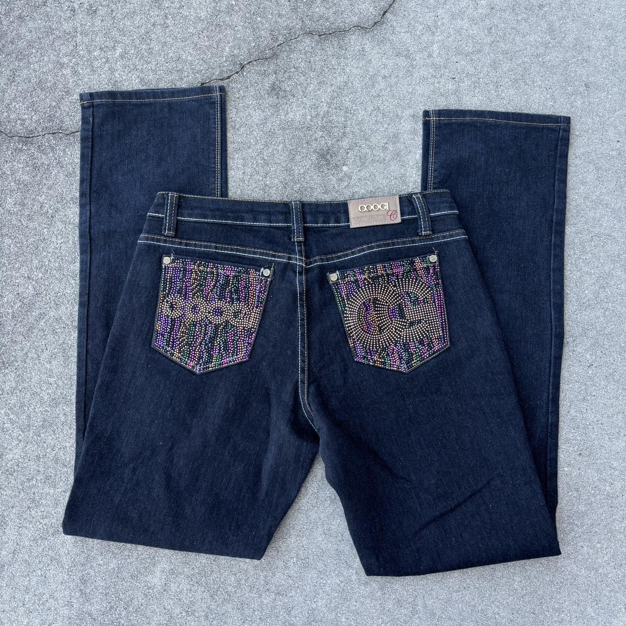 Women’s Y2K Coogi dark blue denim jeans with... - Depop