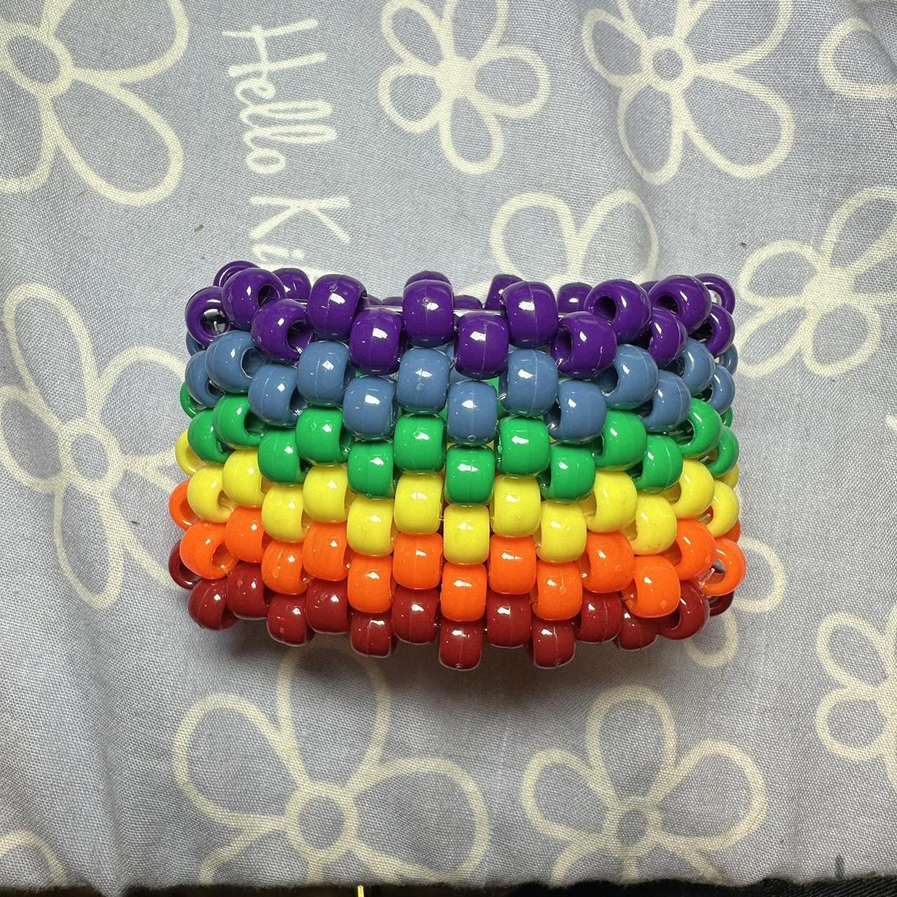 rainbow kandi cuff 🌈 homemade #kandi #rainbow... - Depop