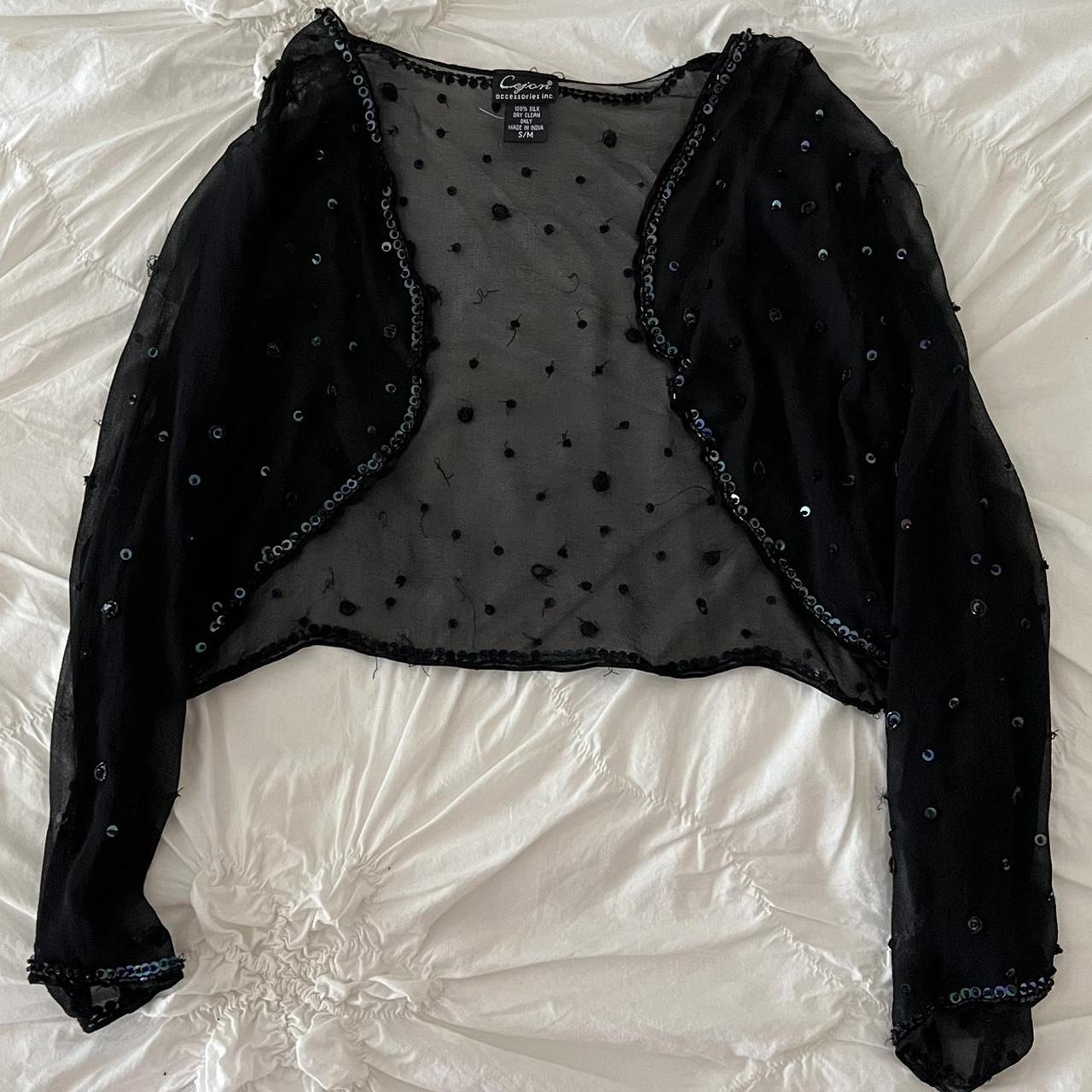 Sheer black sequin shrug 🖤 Perfect for a formal... - Depop