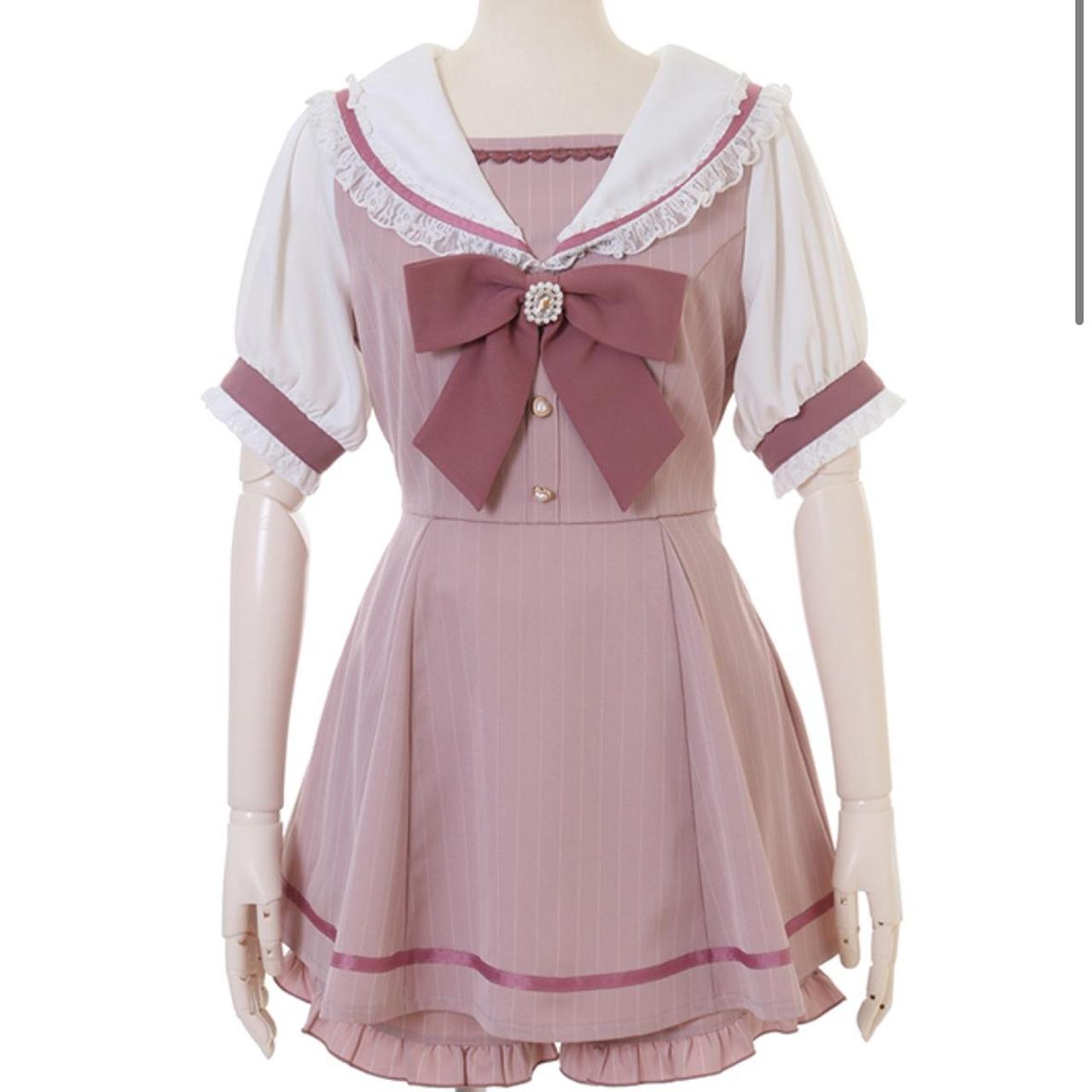 LizLisa short sleeve sailor pink setup Only worn and... - Depop