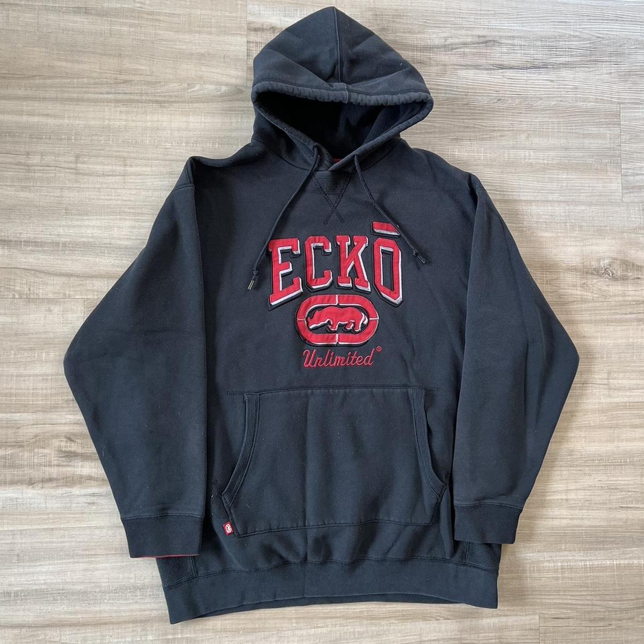 vintage y2k baggy ecko unltd skater hoodie fits... - Depop