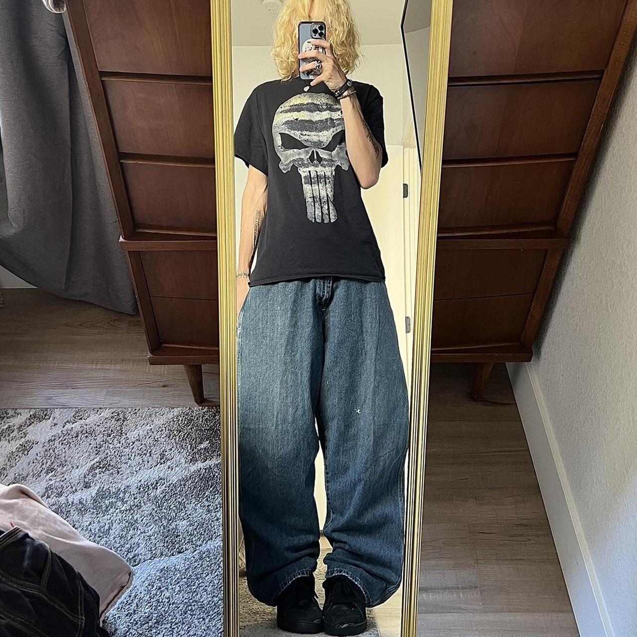 y2k grunge baggy wide leg carpenter loop skater... - Depop