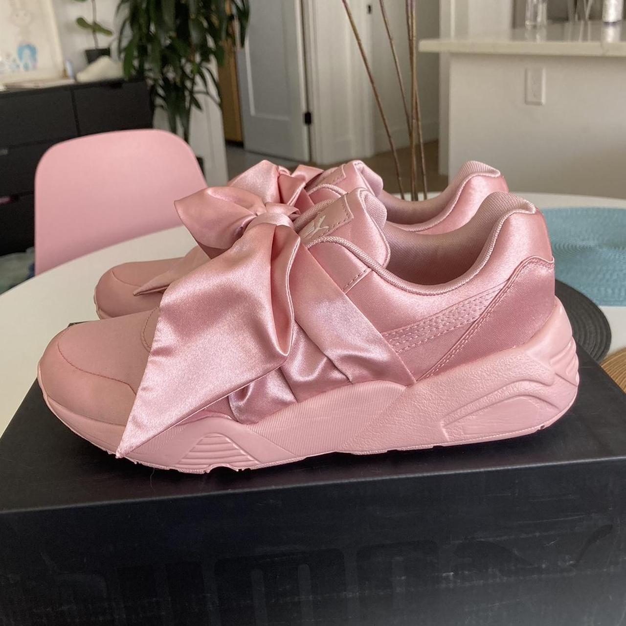 Fenty x Puma pink satin bow sneakers from Rihanna’s... - Depop