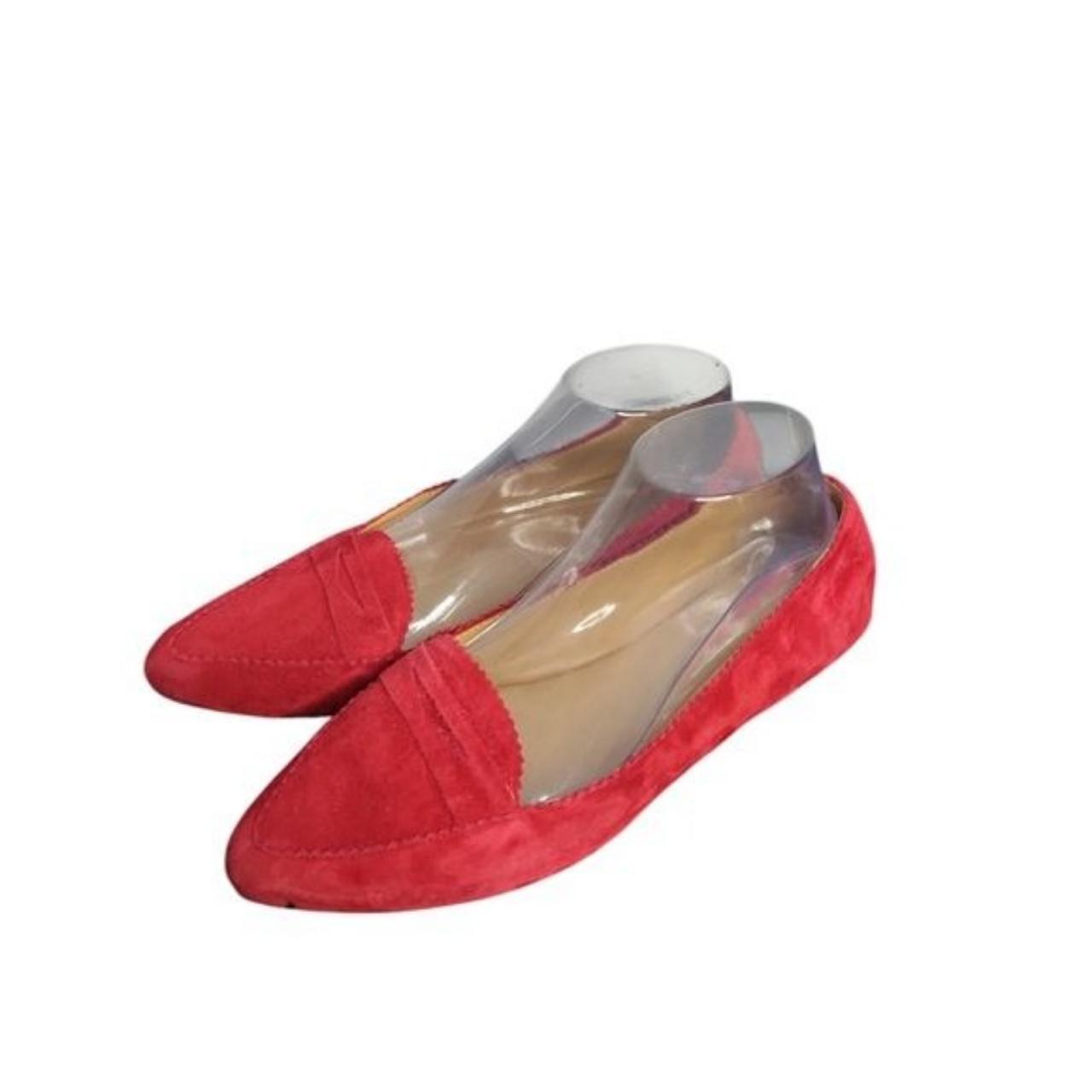 Talbots Red Suede Pointed Toe Penny Loafer size 8M... | Depop