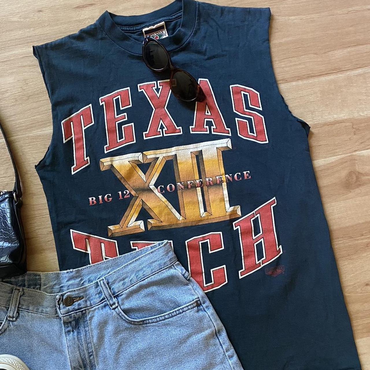 Vintage Texas Tech Big 12 Conference cut off... - Depop