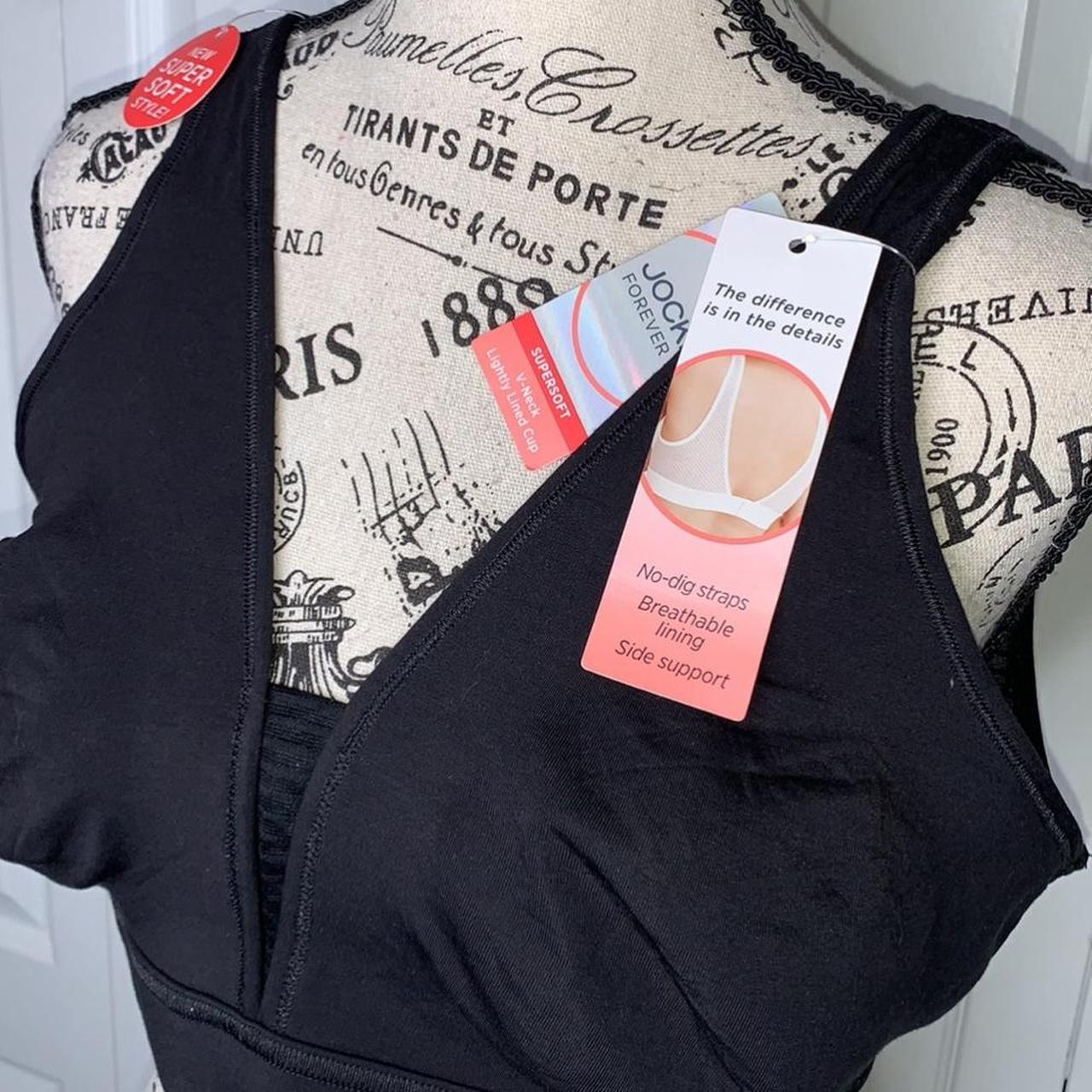 Jockey Forever Fit Bra Black Size XXL 93% Modal 7%... - Depop