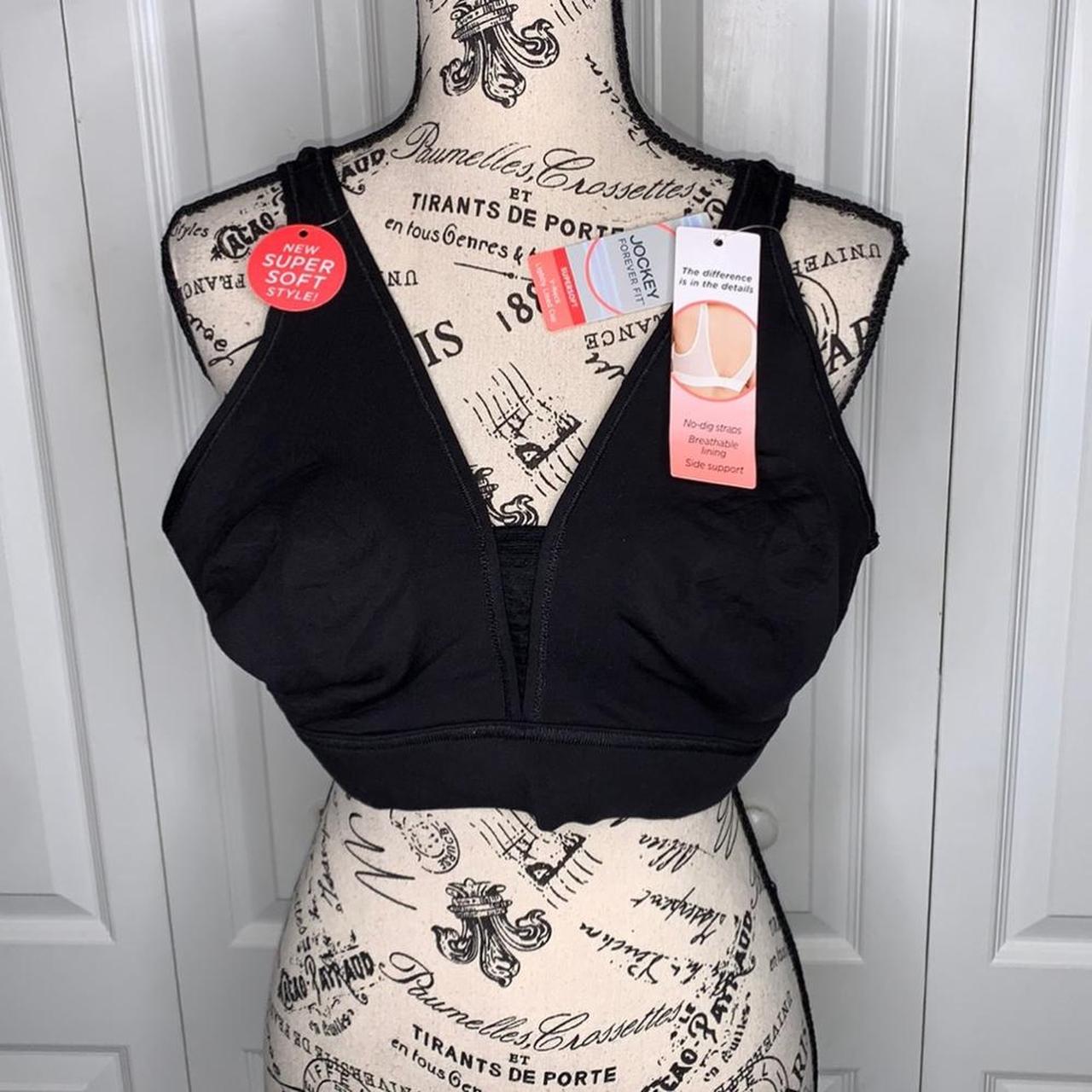 Jockey Forever Fit Bra Black Size XXL 93% Modal 7%... - Depop