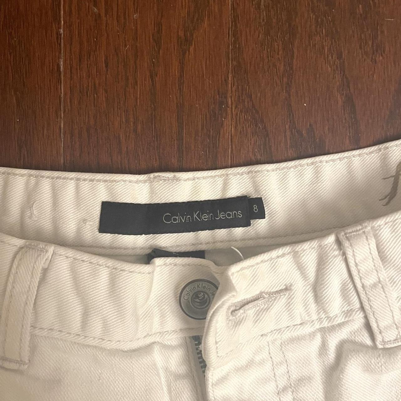 Calvin Klein Women's White Jeans | Depop