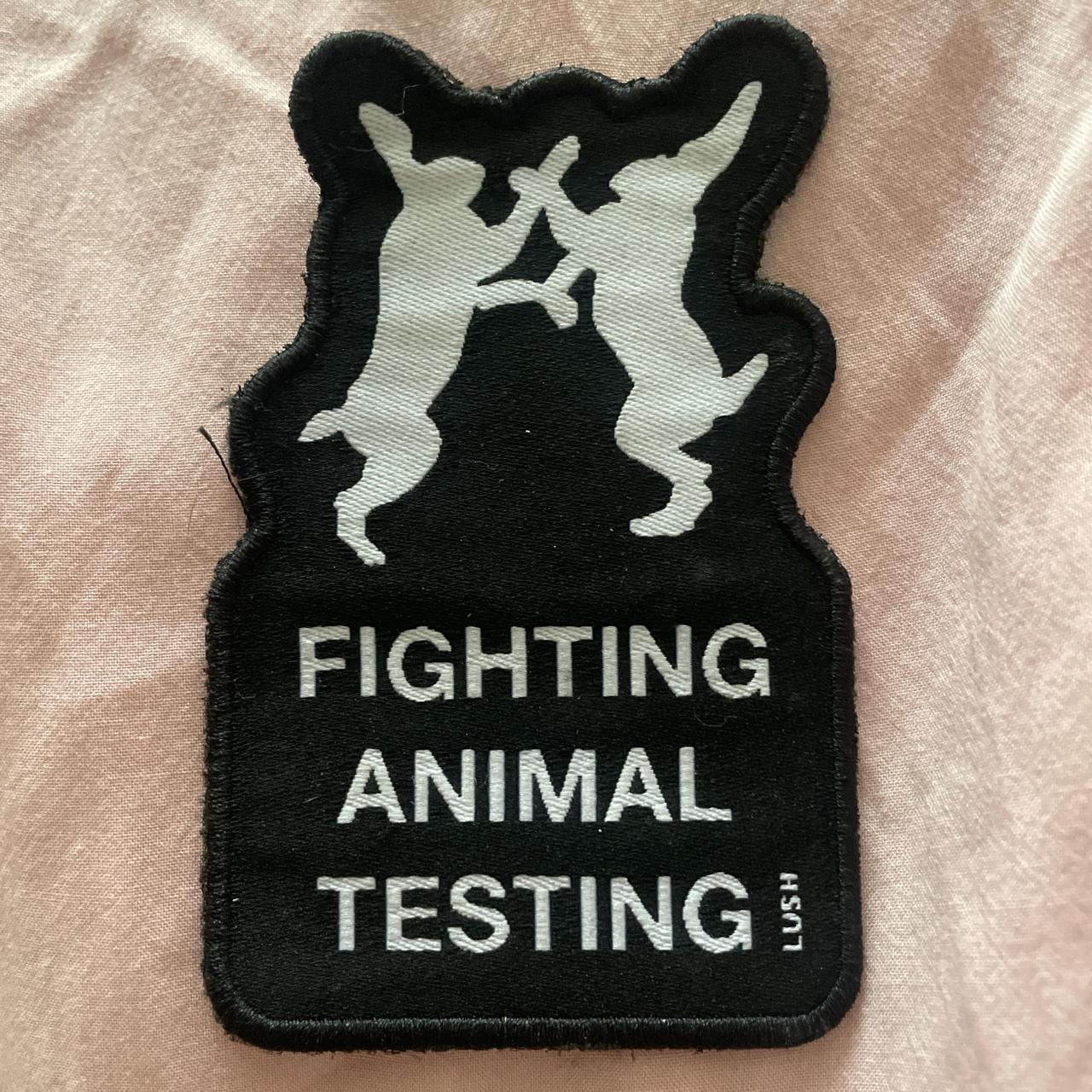 stitch on fighting animal testing patch - Depop