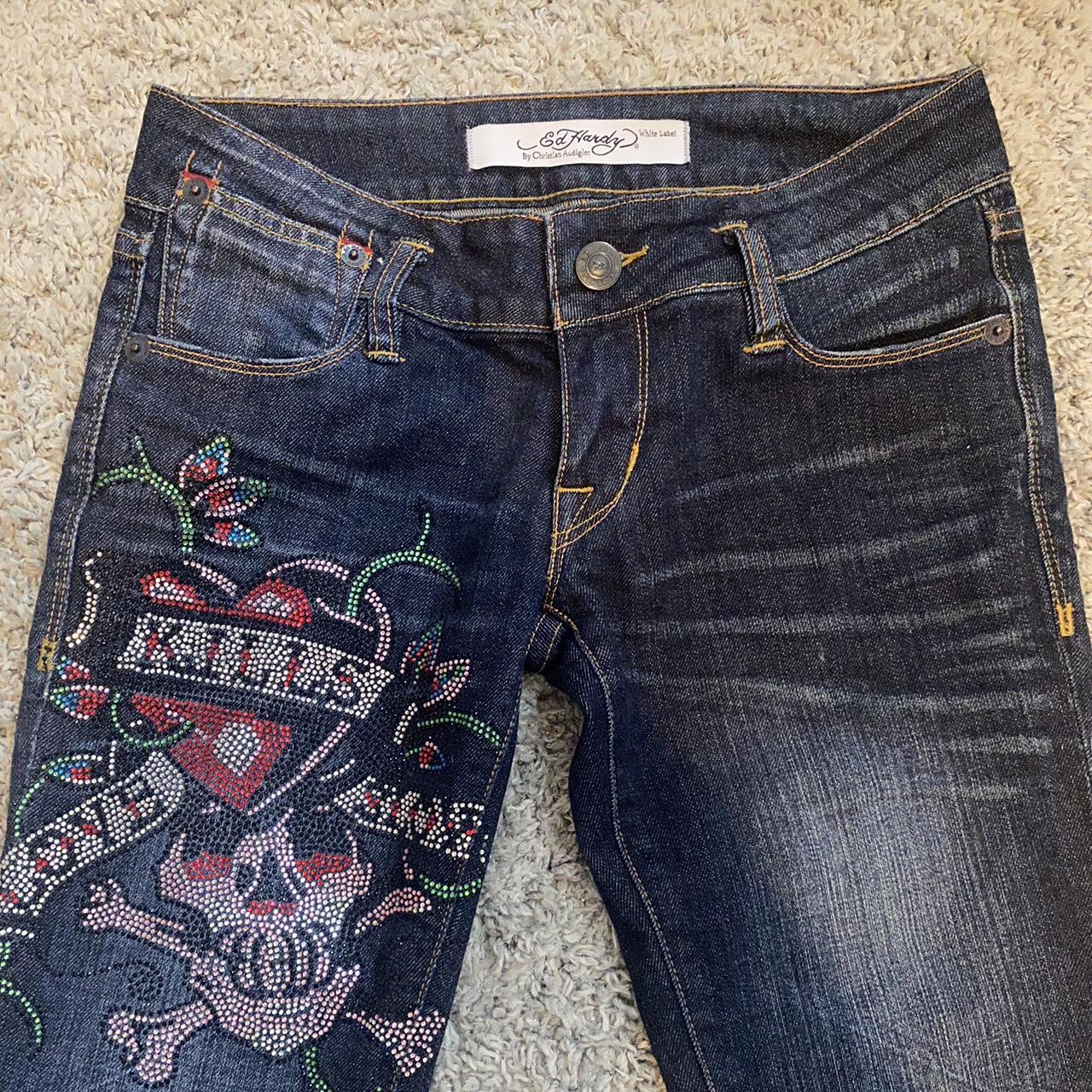 Low Rise Ed Hardy Jeans! 26 waist will fit... - Depop