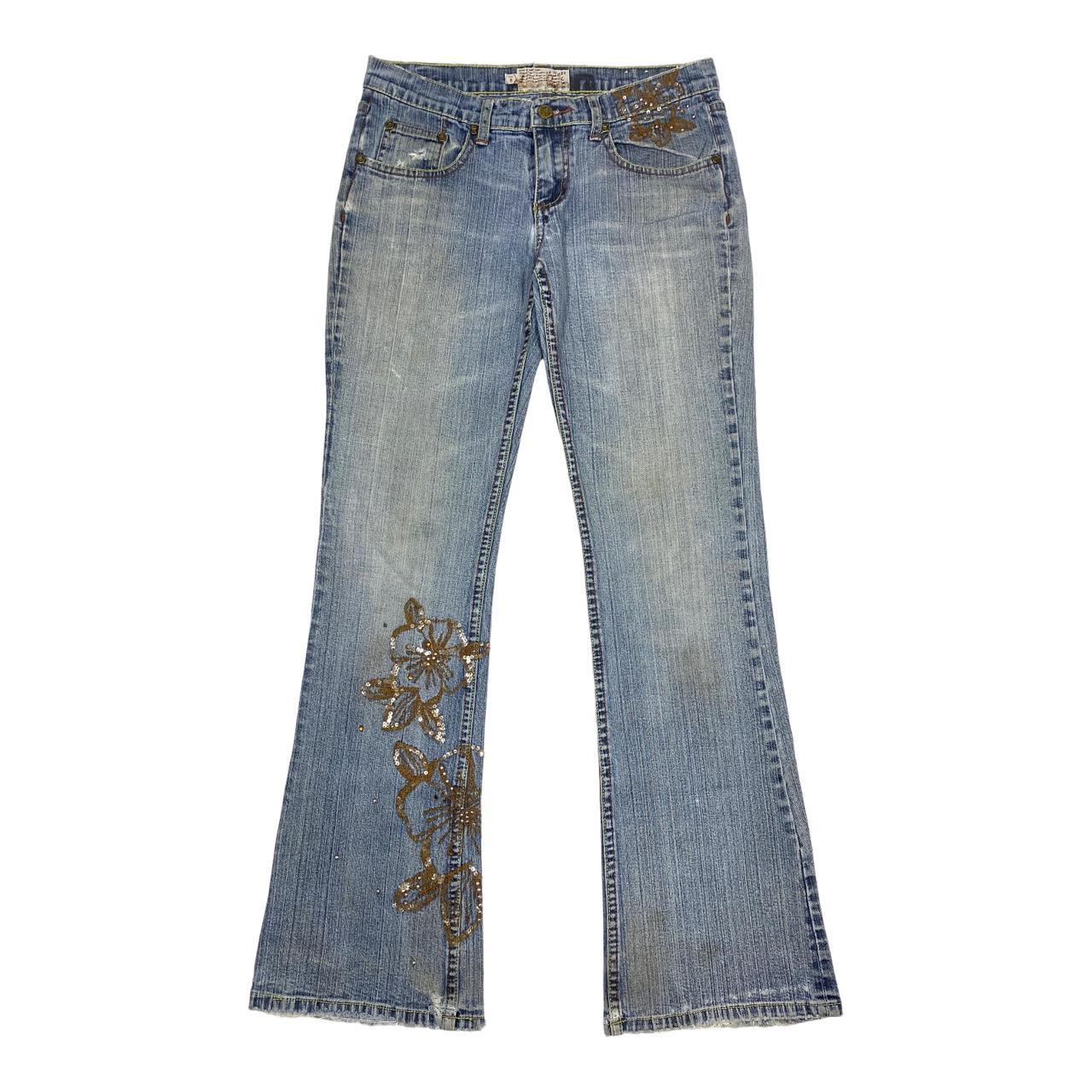 American Rag Cie Women's Blue and Brown Jeans | Depop