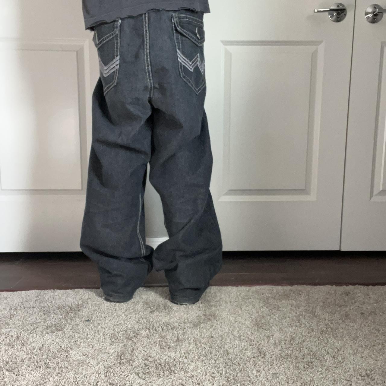 Insane ultra baggy pair of embroidered city ink... - Depop