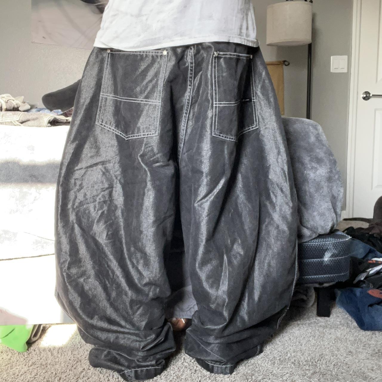 Insanely baggy pure playaz shiny jeans, dm me with... - Depop