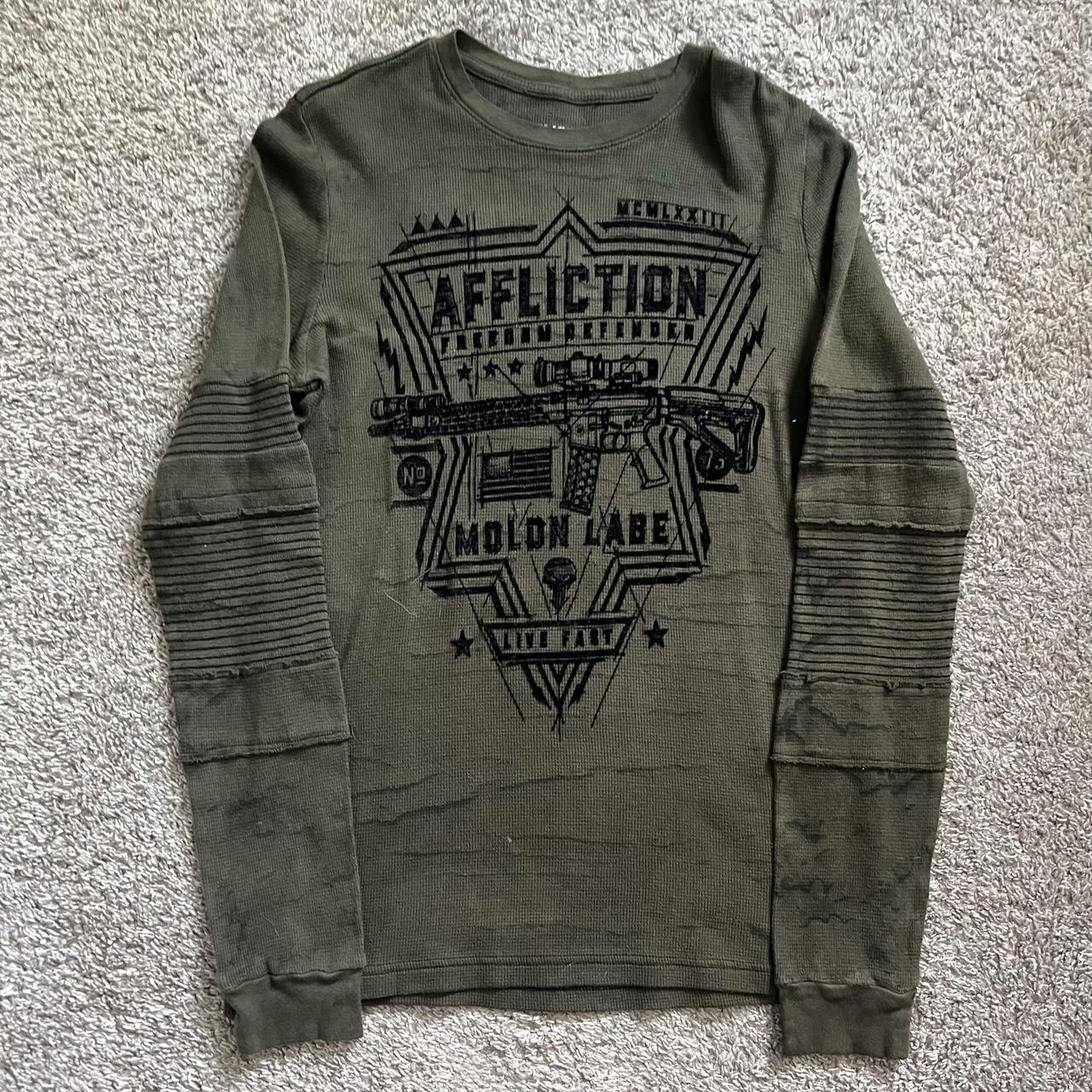 Super sick affliction black label longsleeve, dm me... - Depop