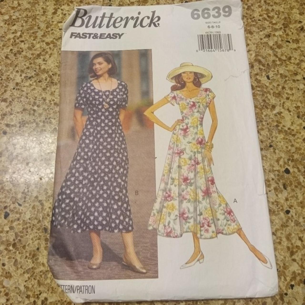 Butterick Sewing Pattern 6639 Women's Petite Dress... | Depop